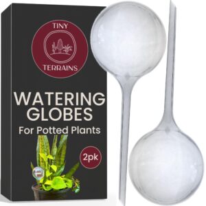 tiny terrains water globes for watering plants automatically - shatterproof & weatherproof water bulbs for indoor or outdoor plants - keep soil moist & plants happy