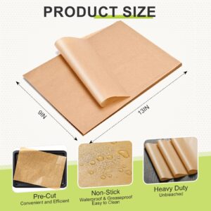 120 PCS Parchment Paper Sheets, 9 x 13 IN Unbleached, Precut Non-Stick Parchment Sheets for Baking, Cooking, Grilling, Steaming and More, Fit for An Air Fryer, Baking Sheet, Oven, or Sandwich Wraps