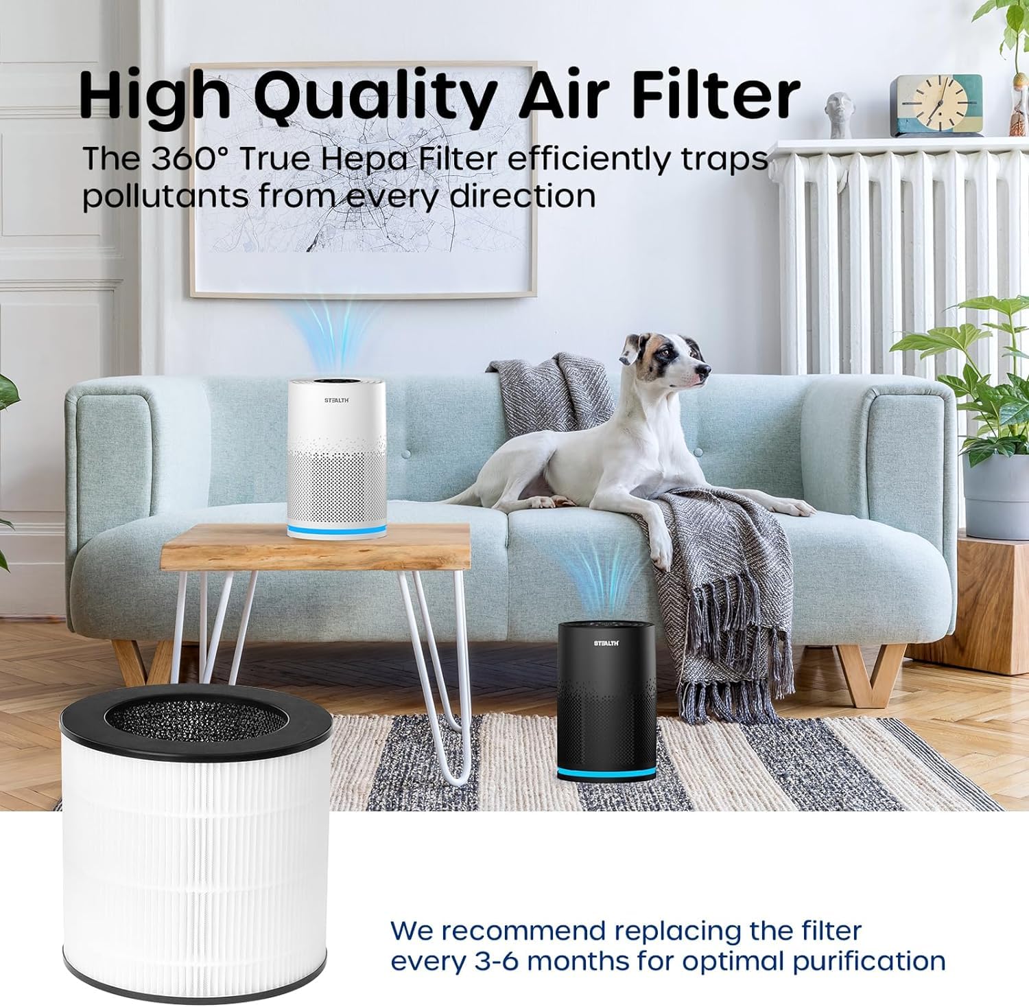 H13 True HEPA Filter, Compatible With STEALTH JAP230W JAP230B STEALTH JAP230AC1 Air Purifier Replacement Filter, 3-in-1