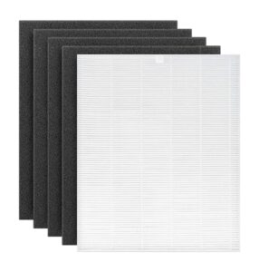 screentronics h13 true hepa filter s & carbon pre filters compatible replacement for winix c545 air purifier part# 1712-0096-00 (1x true hepa filter + 4x activated carbon filters)