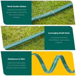 DXront Sprinkler Soaker Hose 50ft for Garden Lawn, Watering Hose with Holes, High-Efficiency Water-Saving Garden Irrigation System, Drip Hose Sprinkler