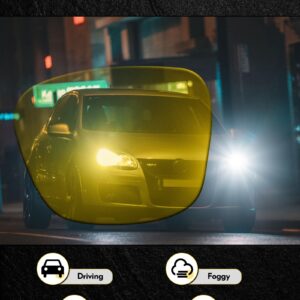 Xfeel Night Driving Day & Night Clip On Sunglasses Over Prescription Glasses Nighttime Anti Glare Night Vision Glasses