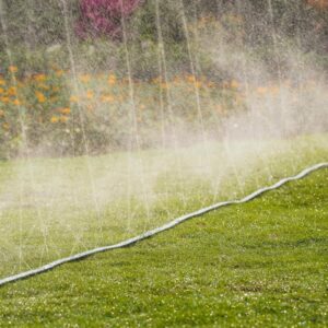 DXront Sprinkler Soaker Hose 50ft for Garden Lawn, Watering Hose with Holes, High-Efficiency Water-Saving Garden Irrigation System, Drip Hose Sprinkler