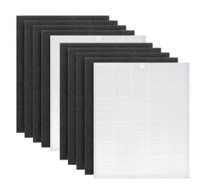 screentronics h13 true hepa filter s & carbon pre filters compatible replacement for winix c545 air purifier part# 1712-0096-00 (2x true hepa filters + 8x activated carbon filters)