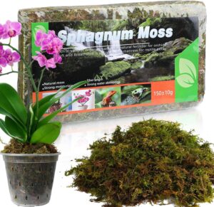 doter dried forest moss for plants (5 qt / 1 pack), sphagnum potting moss for various plants, including orchids, carnivorous plants, succulents, garden flowers, and reptiles