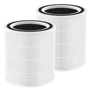 2-pack ac400 air purifiers replacement filter for purivortex ac400 air purifier, 3-in-1 h13 true hepa technology high efficiency for ac400 air purifiers, white