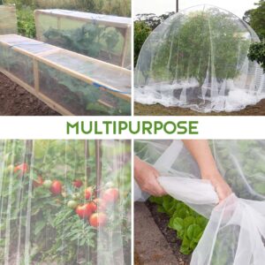 Unves 10 x 50 FT Garden Netting, Mosquito Netting Ultra Mesh Plant Netting for Garden Protection Vegetable Fruits, Bird Netting Mesh Plant Cover Net for Protect Patio Garden Plant from Birds Bugs