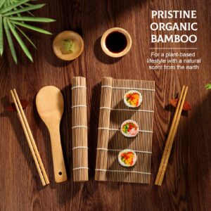 Delamu Sushi Making Kit, [Easy] Sushi Kit for Beginners/Pros Sushi Makers, Practical Bamboo Sushi Mats, Sushi Bazooka, Chopsticks, Guide & More