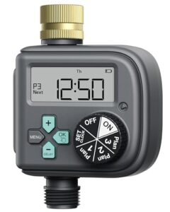 rainpoint sprinkler timer with 3 different programs, waterproof hose timer brass inlet, water timer with rain delay/manual/automatic irrigation timer system, 1 outlet