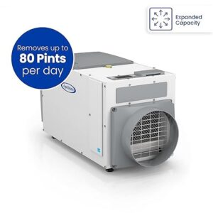 AprilAire E080 Pro Dehumidifier Bundle - 80 Pint Whole House Dehumidifier - Full Complete Kit - Crawl Spaces, Basements, Whole Homes, Commercial up to 4,400 sq. ft