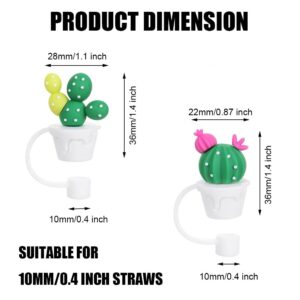 boqopod 4 Pcs Cactus 10mm/0.4 inch Straw Cover Cap for Stanley Cup and Straw Topper Compatible with Stanley 30 & 40 Oz Tumblers (Cactus)