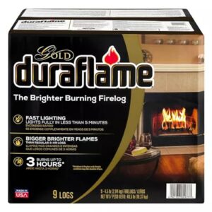 duraflame gold ultra-premium 4.5 lb. firelogs, 9-pack case (3-hour burn)