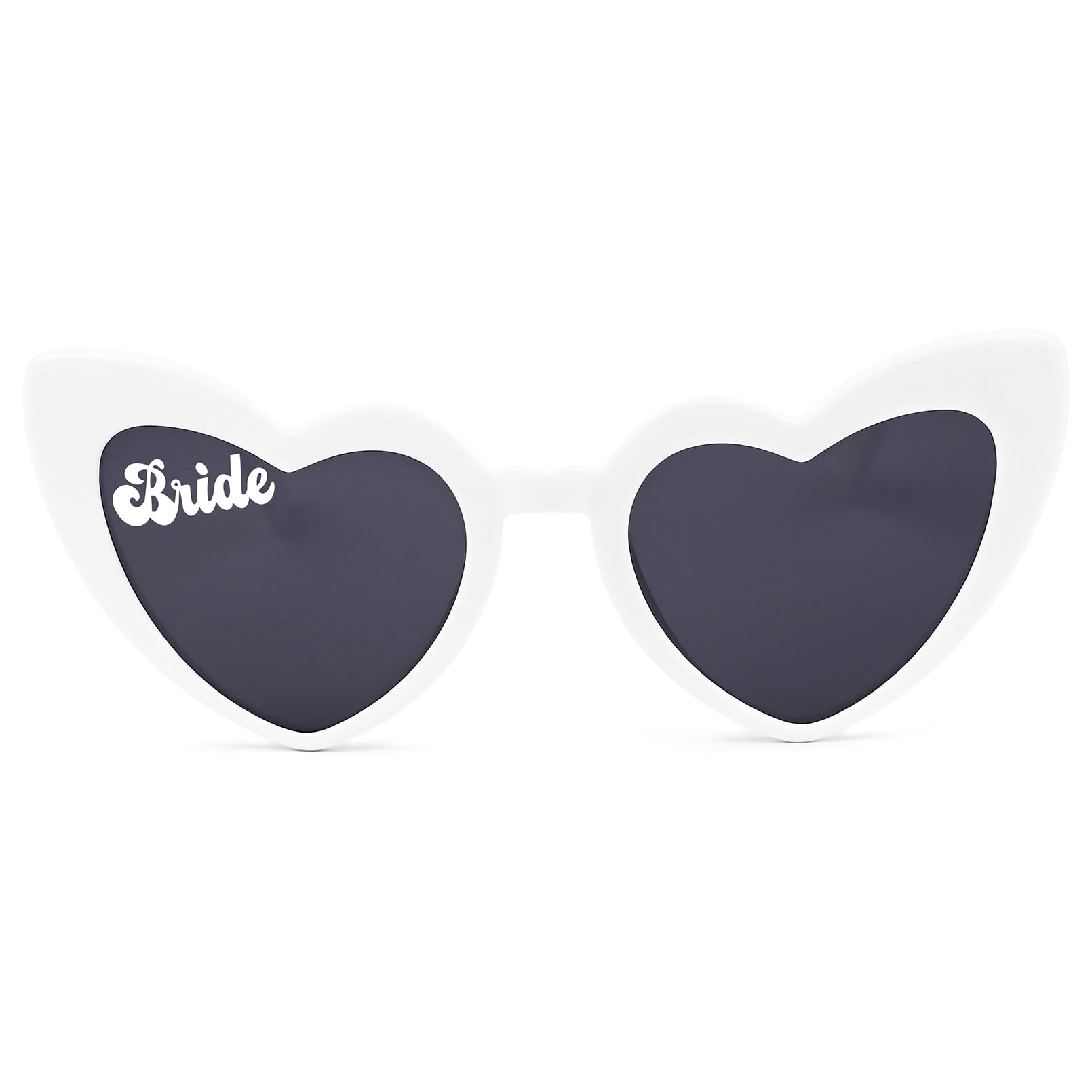 YOGFIT Bride Heart Sunglasses for Women Fashion Classic Love Eye Protection Sunglasses Vintage Cute White Heart Sunglasses for wedding