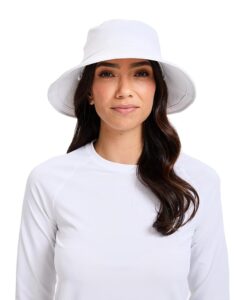 solbari wide brim swim sun hat upf50+ white