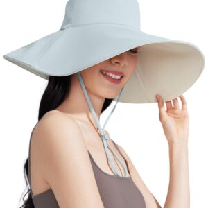 BENEUNDER Sun Hats for Women Wide Brim UPF 50+ Beach Hats for Women UV Protection Visor Hats for Fishing Hiking Gardening, White