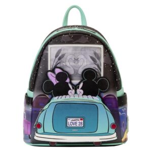 loungefly mickey & minnie date night drive-in lenticular mini backpack standard