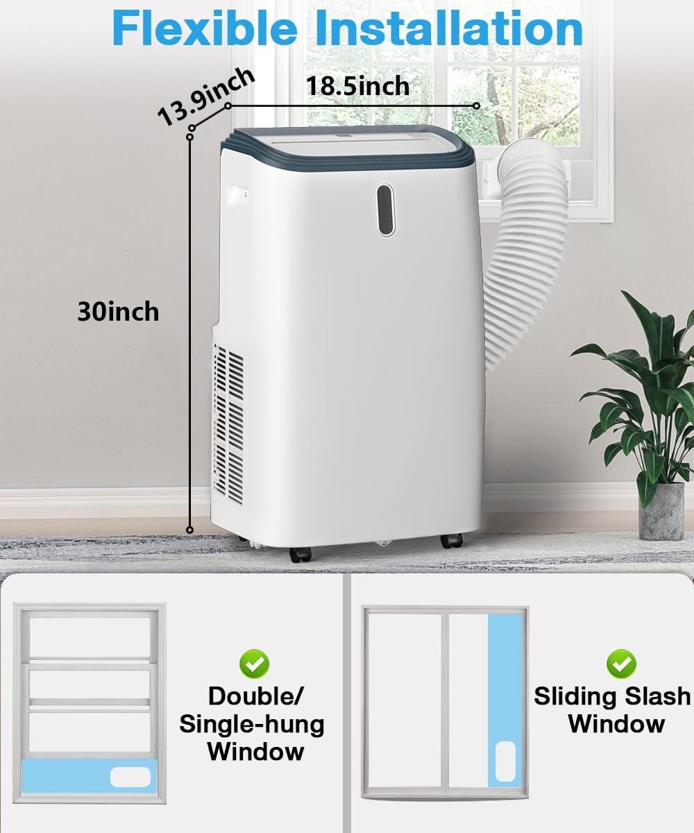 Joy Pebble Portable Air Conditioner 14000 BTU,Portable AC Unit for Room Cools up to 700 Sq.ft,Air Conditioner Portable 3-IN-ONE for Cooling,Dehumidifier&Fan,24Hrs Timer,3 Fan Speed