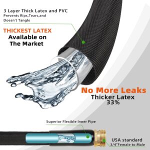 Garden Hose 100 ft x 5/8" – 2024 New Leak-Proof Technology Extra Strength Fabric Garden Hoses - Ultra Lightweight Anti-Kink Flexible Watering Non-Expanding Hose Pipe