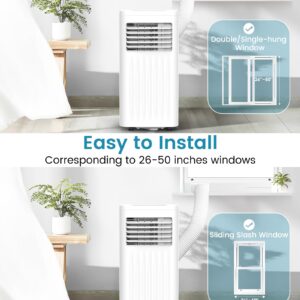 Joy Pebble Portable Air Conditioner, 8000 BTU Air Conditioner with Cooling, Fan, Dehumidifier, Sleep Mode, ≤55 db, Cooling up to 350 Sq. Ft. with 24H Timer/Digital Display/Remote Control & Window Kit