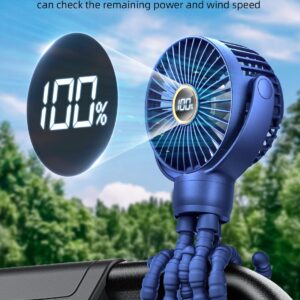 KIDEE Portable Baby Stroller Fan, Mini Baby Fan Clip on Fan, LED Display, 360° Rotate Flexible Tripod, Rechargeable Small Personal Handheld Fan Cooling Desk Fan for Car Seat Crib Treadmill Travel