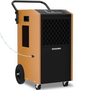 sahauhy 168 pints commercial dehumidifier with pump and drain hose for basements crawlspace home and large spaces up to 7,200 sq ft,5 years warranty