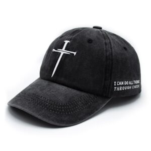 christian hats for men women religious cross baseball cap jesus adjustable hat pastor gift for men gray