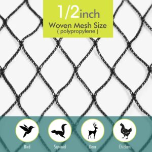 Bird Netting for Garden, Fetanten 13 x 40 FT Heavy Duty Garden Netting Mesh Pest Barrier with Ties and Staples for Vegetable, Fruit Trees, Blueberry Protection Against Birds, Deer, Poultry