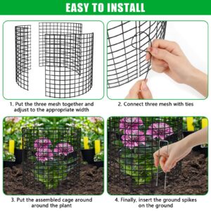 5 Pack Plant Protector from Animals, 13x12 inch Wire Plant Cages Mesh Plant Cage Garden Plant Protector, Sturdy Bunny Barricades Chicken Wire Cloche Plant Protectors for Keeping Bunny Animals Out