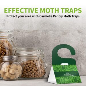 Carmelie Moth Traps, Pantry Moth Traps with Pheromones Prime, 5 Moth Traps for Meal Moth Killer, Sticky Glue Flies Pest Food and Cupboard Moth Killer, Hook Design for Indoor Kitchen Closet, Non-Toxic