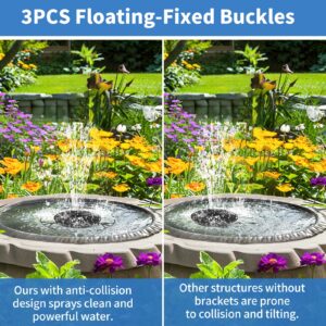 2W Solar Fountain Pump - Upgraded Solar Fountain for Bird Bath with 6 Nozzles, Outdoor Solar Fountain for Bird Bath, Garden, Pond, Pool, Fish Tank