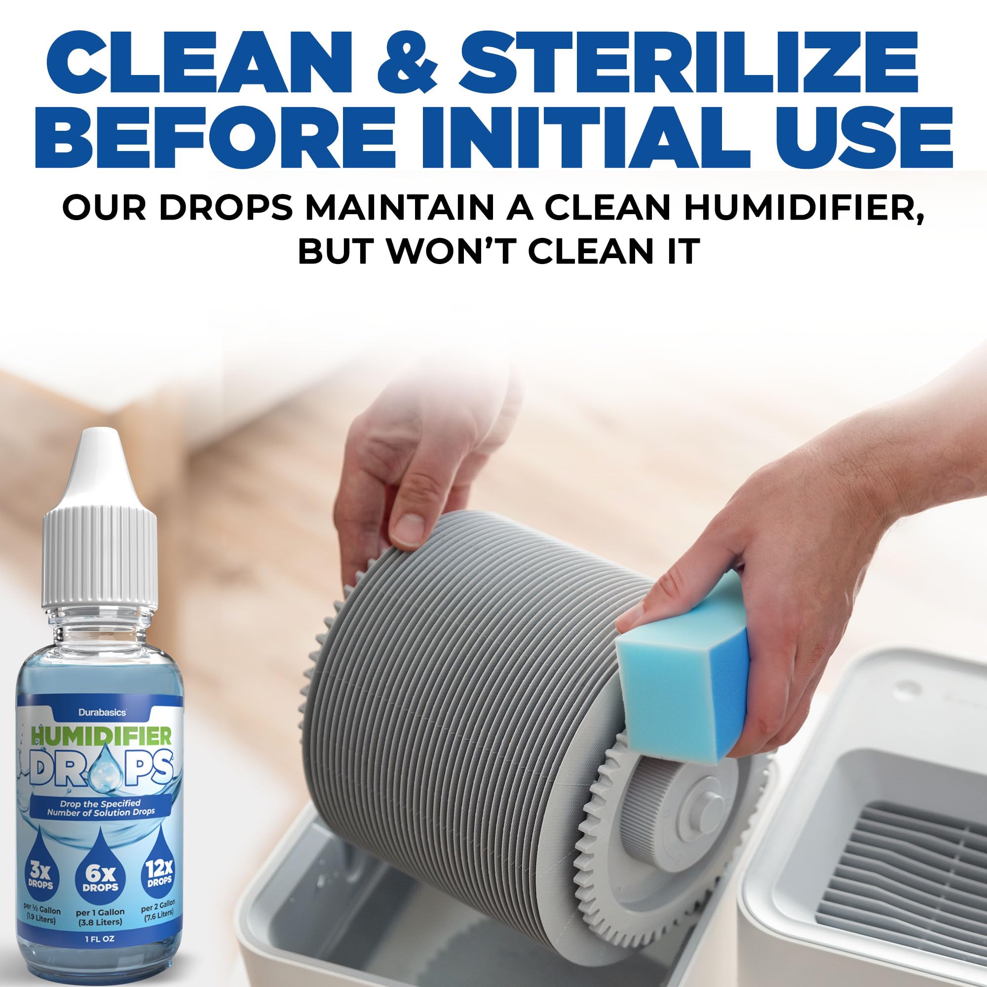 [2 Pack] Humidifier Drops for Cleaning - Food Grade Humidifier Cleaner Slows Buildup & Scaling - Cleans & Deodorizes Water - Suitable for All Humidifier Models - 200+ Day Supply - Made in USA