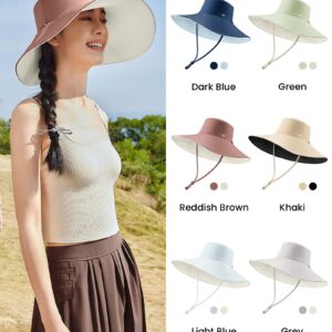 BENEUNDER Sun Hats for Women Wide Brim UPF 50+ Beach Hats for Women UV Protection Visor Hats for Fishing Hiking Gardening, White