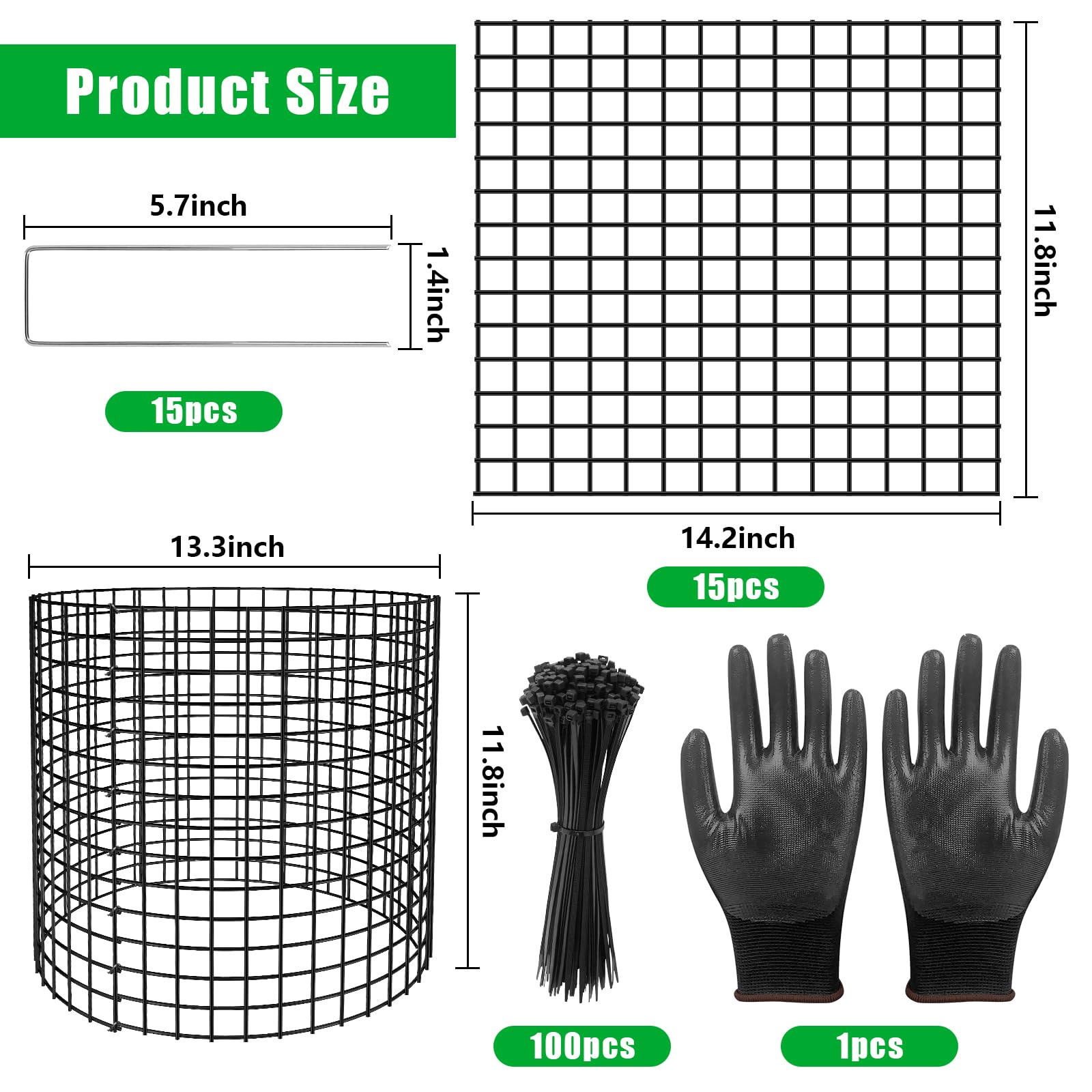 5 Pack Plant Protector from Animals, 13x12 inch Wire Plant Cages Mesh Plant Cage Garden Plant Protector, Sturdy Bunny Barricades Chicken Wire Cloche Plant Protectors for Keeping Bunny Animals Out