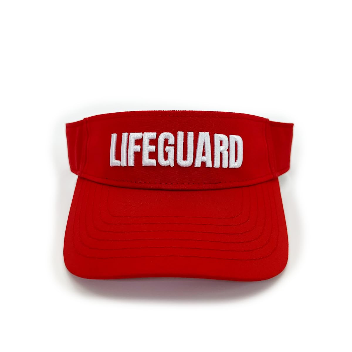 Lifeguard Visor - Velcro Strap - Adjustable - Water Resistant - Work Uniform - One Size Fits All (US, Alpha, One Size, Red)