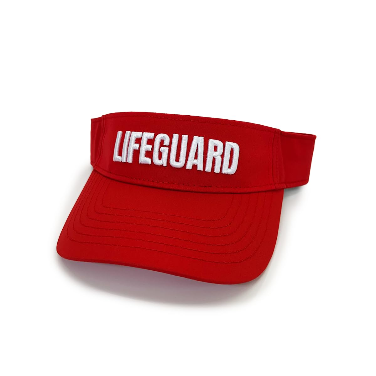 Lifeguard Visor - Velcro Strap - Adjustable - Water Resistant - Work Uniform - One Size Fits All (US, Alpha, One Size, Red)