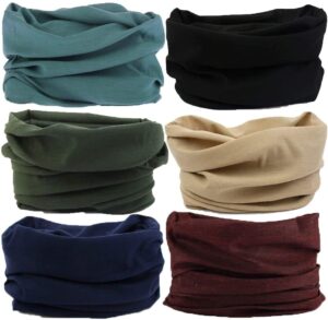 neck gaiter for men women headwear bandana head wrap face scarf mask cover warmer balaclava-seamless & versatile (a-classic solid 1)