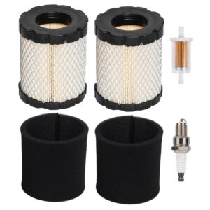 annolai 798897 592496 air filter for bs 794935 653412 4250 44m977 44p977 44q977 49l977 49m977 engine lawn mower john deer-e lg269 z435 z445 z465 z625 z645 z655 zero turn, pack of 2