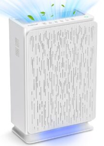 aromaroom true hepa h14 air purifier for large room up to 2100 sq ft, air purifiers for home bedroom with air quality sensor, filters up to 99.99% of pet dander, pollen, allergens, dust, odors (white)