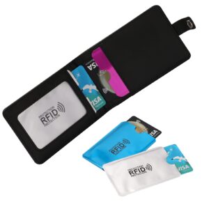 Schembo 16 RFID Blocking Sleeves Set (12 Colorful Credit Card Protector RFID Blocking Sleeve & 4 RFID Passport Holder). Effectively Protect Your Credit, Debit, and ID Cards From Electronic Theft.