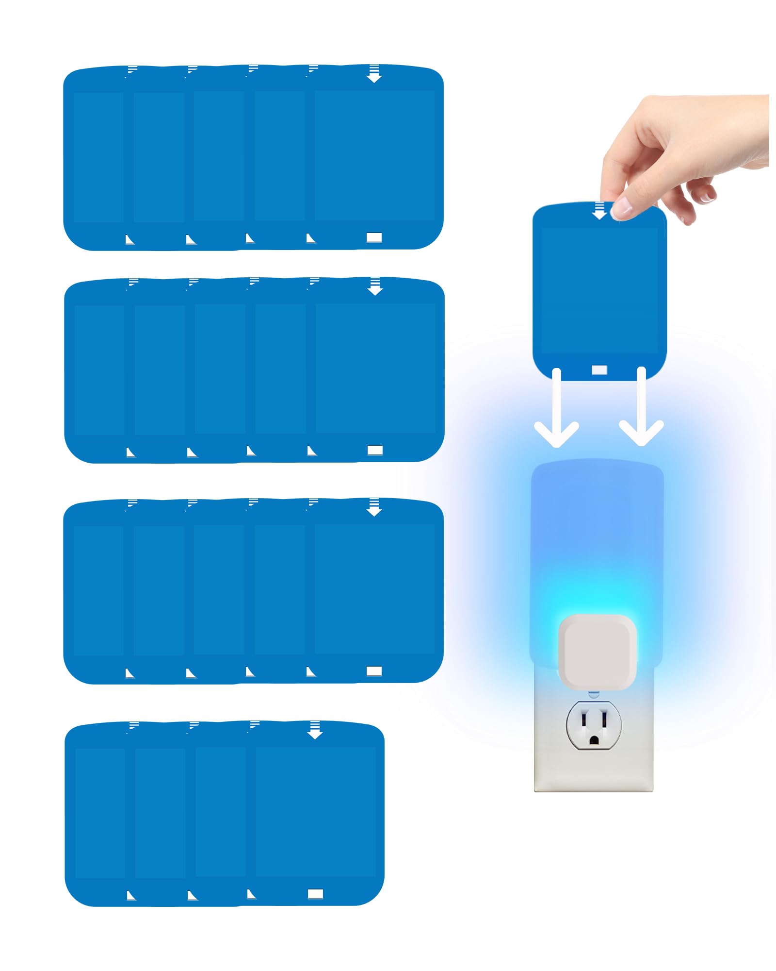 20 Pcs Refill Cartridges for Raid Essentials and for Stem Flying Insect Light Trap, Replacement Glue Card Compatible with Wondercide Indoor Plug-in Blue Light Trap for Fly Bug Mosquito Gnat