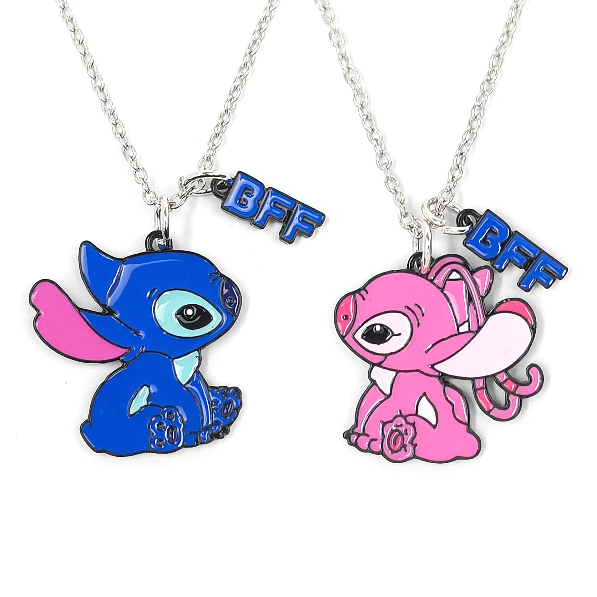 Quixarra Best Friends Forever Stitch Gift, BFF Stitch Stuff Pendant Necklace for Women Girls Friends Birthday Gifts Necklace Lilo Stitch Collection Jewelry