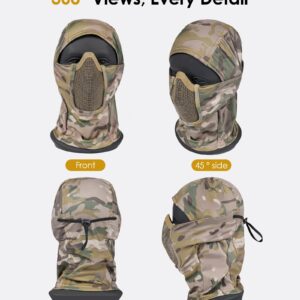 OneTigris Balaclava Mesh Mask, Ninja Tactical Mask with Full Face Protection for Outdoor