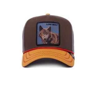 Goorin Bros. The Farm All Over Canvas Adjustable Unisex Trucker Hat, Brown (Lone Wolf 100), One Size