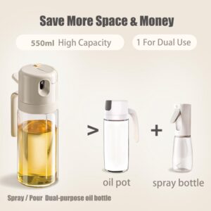 MDZF SWEET HOME 2 in 1 Olive Oil Dispenser and Oil Sprayer Bottle,18oz Oil Dispenser Bottle for Kitchen,Oil Sprayer for Cooking, Kitchen, Salad, Barbecue