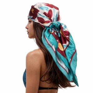 RIIQIICHY 35 Inch Head Scarf for Women Like Silk Scarf Hair Scarf - 4 PCS Square Scarf Bandanas for Women