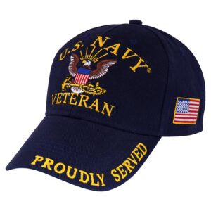 trendy zone 21 us navy veteran hat for men and women, officially licensed product | united states navy (usn) | ideal for gifting | navy blue