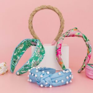 Lilly Pulitzer Women's Fashion Headband, Woven Raffia Hair Accessories for Teens and Adults, Natural