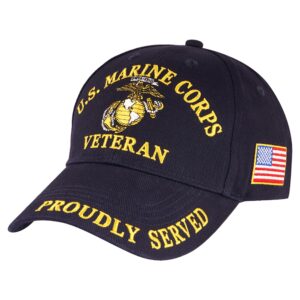 trendy zone 21 usmc hat for men and women | veteran proudly served unisex black us marine corps cap, officially licensed product | semper fi | navy blue