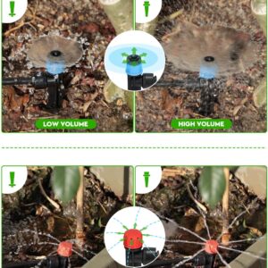 Landtouch Drip Irrigation System, Garden Watering System with Adjustable Drip Emitters Misting Sprinkler, Efficient Sprinkler System Kit for Flower Bed, Raised Bed, Greenhouse, Lawn