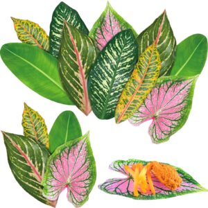 kisston 100 pcs charcuterie board parchment paper tropical leaves 8.7 inch paper leaves for cheese board double sided tropical leaves paper for tropical party decorations holiday table food serving